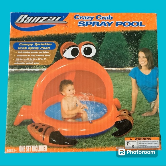Banzai | Swim | Banzai Crazy Crab Spray Kiddie Pool Red Silly ...